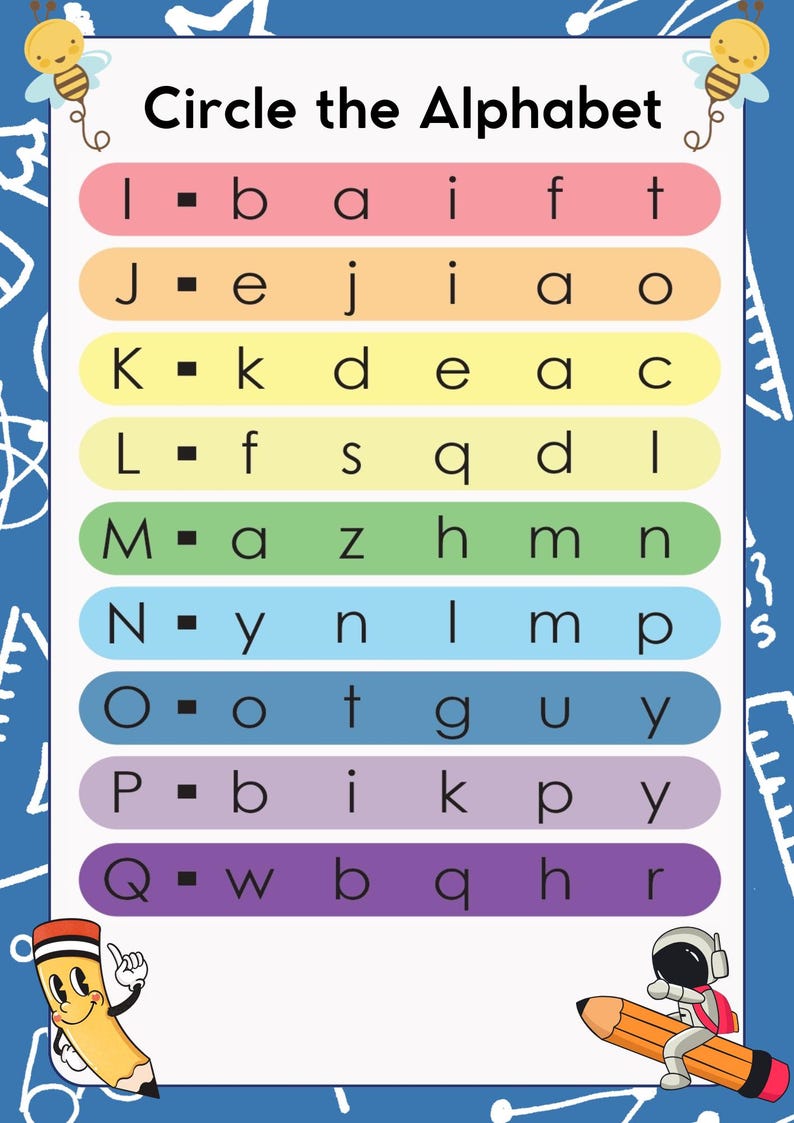 Alphabet Activity Kids Book Preschool Learning Bundle Printable ...