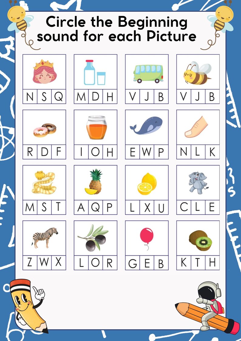 Alphabet Activity Kids Book Preschool Learning Bundle Printable ...