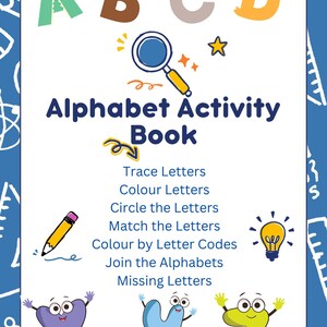 Alphabet Activity Kids Book Preschool Learning Bundle Printable ...