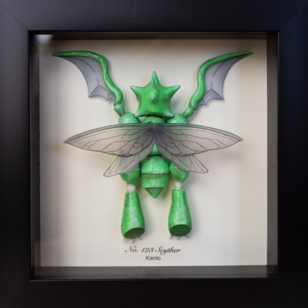Scyther Pokemon Taxidermy Mantis Framed Wall Decor Oddities Curiosities ...