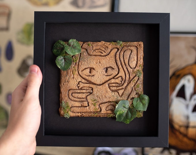 Ancient Mew Carving 8x8 - Pokémon Framed Wall Decor - Etsy