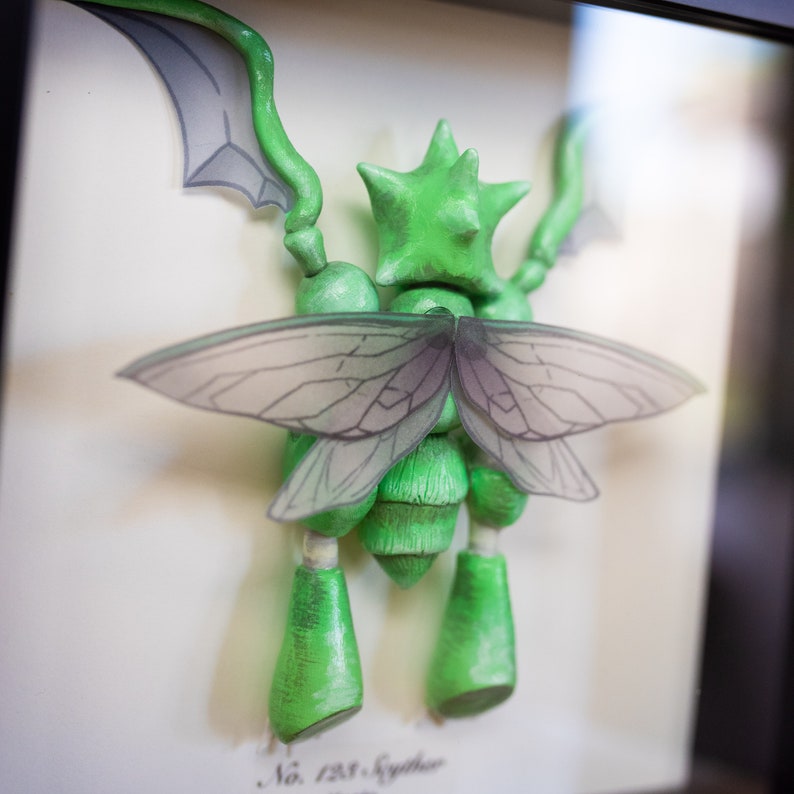 Scyther Pokemon Taxidermy Mantis Framed Wall Decor Oddities Curiosities ...