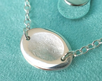 Fingerprint Jewelry Silver Fingerprint Charm Bracelet - Etsy