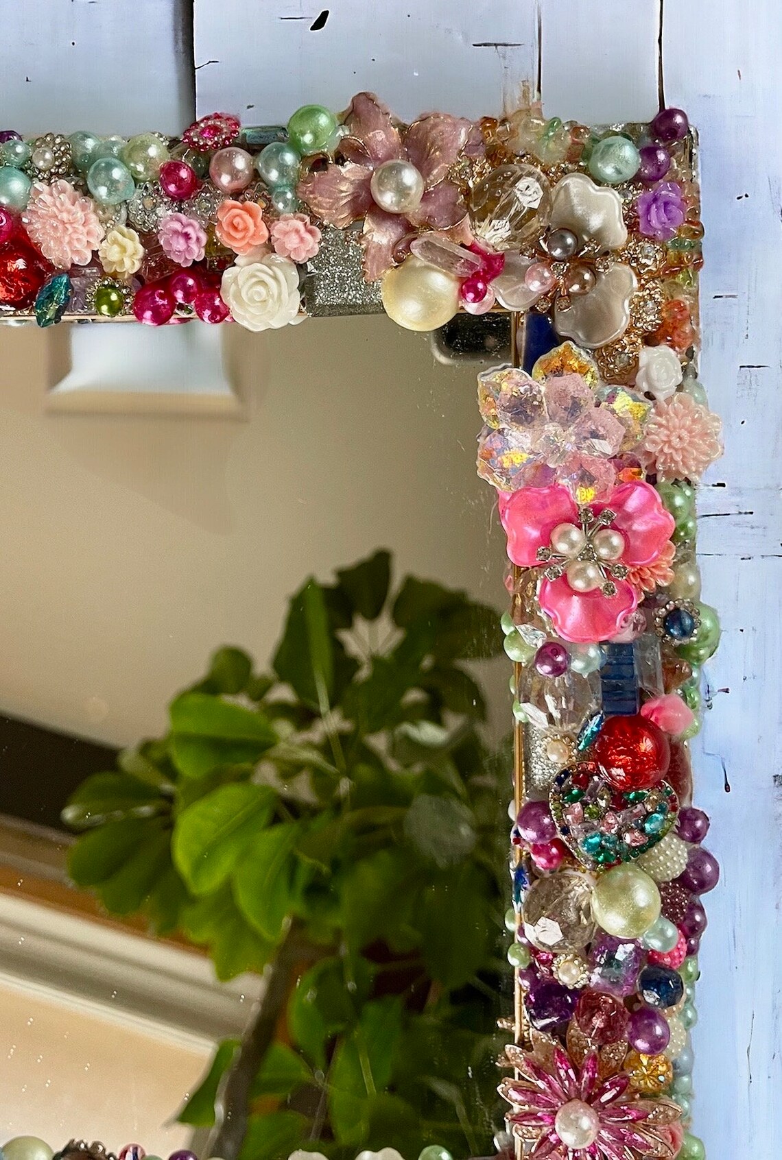 Sparkly and Pretty Hand Beaded Large Mirror - Etsy