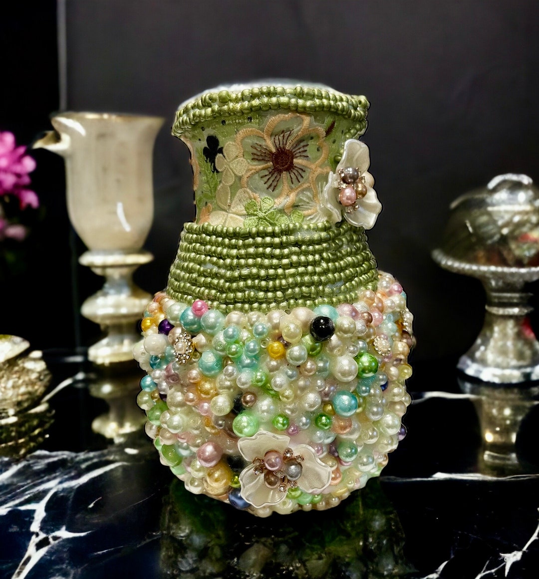 Beaded Small Fat Pearl With Ribbon - Etsy