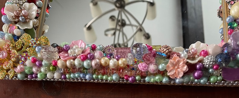 Sparkly and Pretty Hand Beaded Large Mirror - Etsy