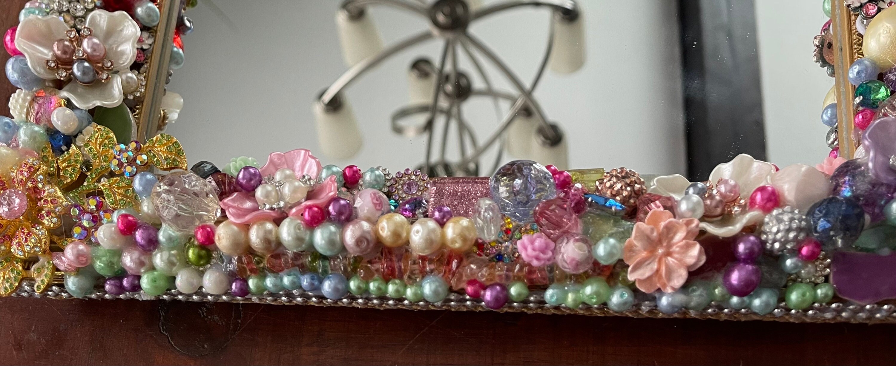 Sparkly and Pretty Hand Beaded Large Mirror - Etsy