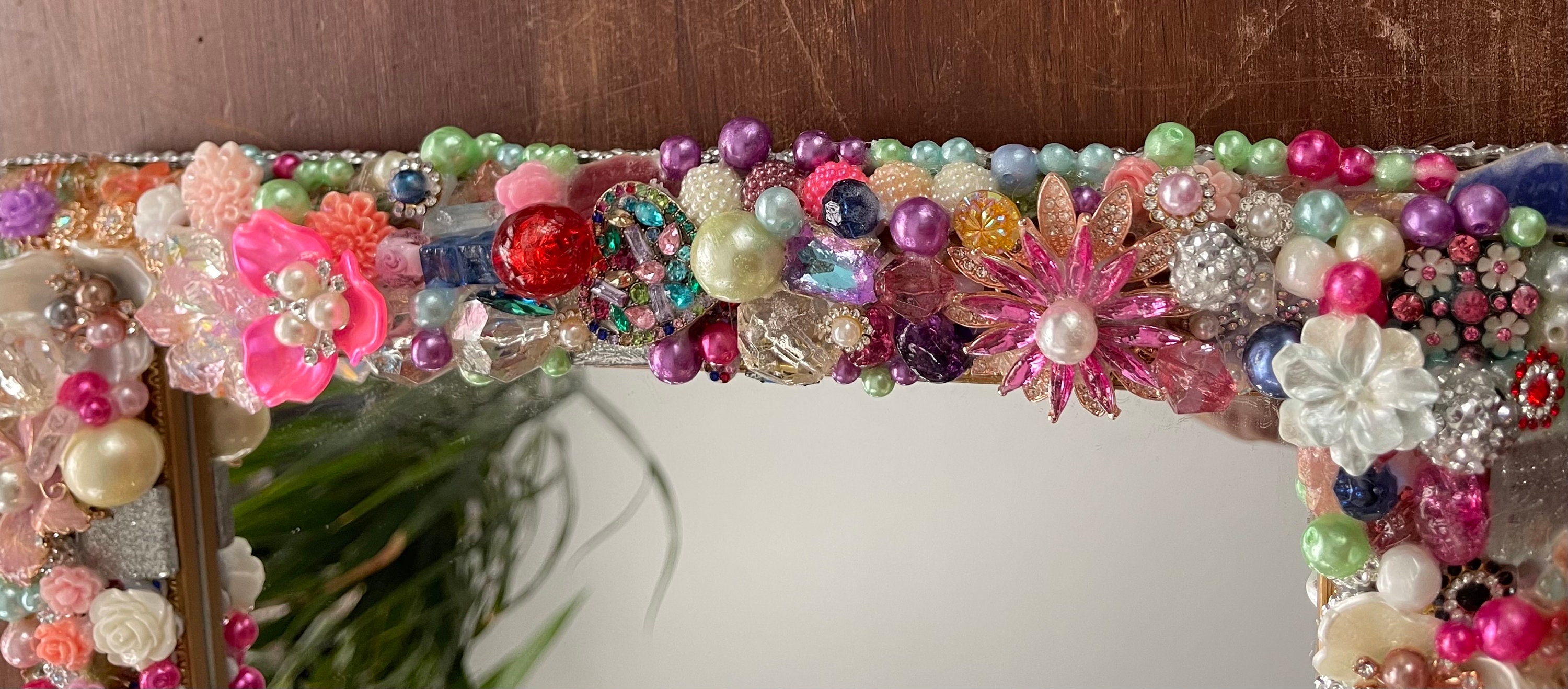 Sparkly and Pretty Hand Beaded Large Mirror - Etsy