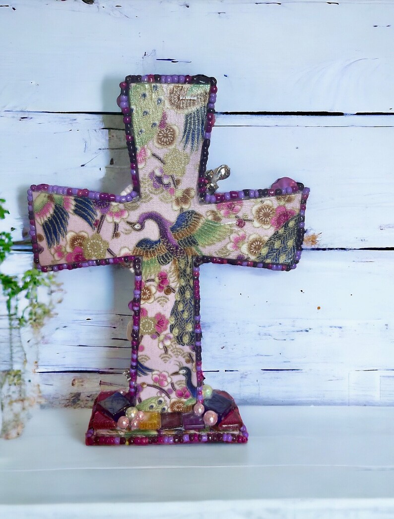 Standing Purple Sparkly Cross - Etsy