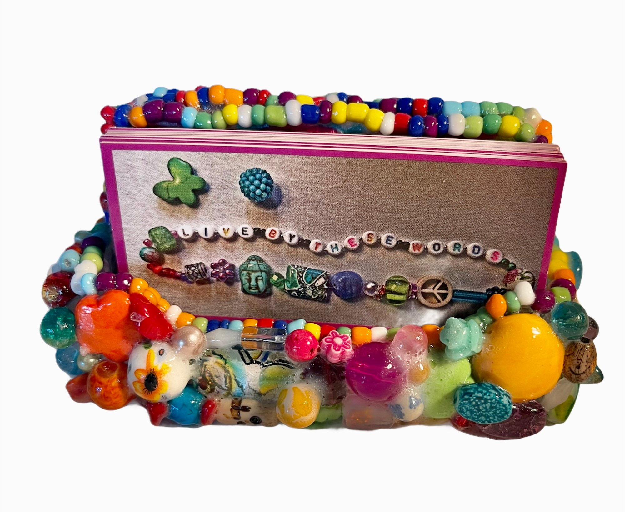 Beaded Business Card Holder For Desk - Etsy.de