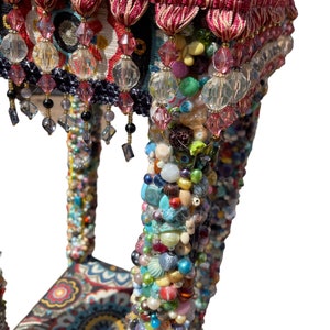 One of a Kind Hand Embellished Beaded Accent Table – Sculptural ...