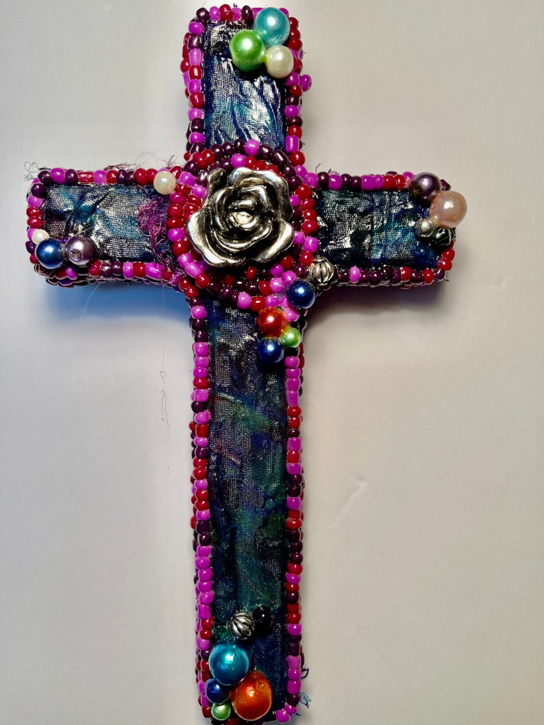 Sari-silk Wrapped Small Cross - Etsy