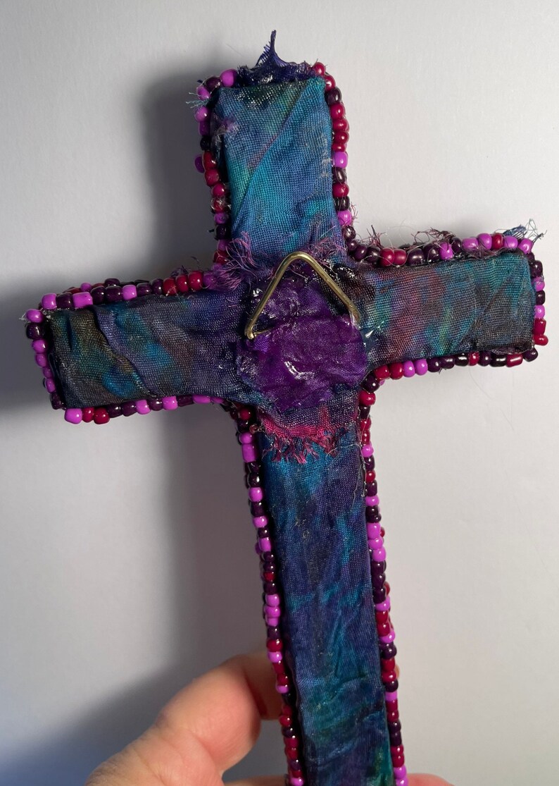 Sari-silk Wrapped Small Cross - Etsy