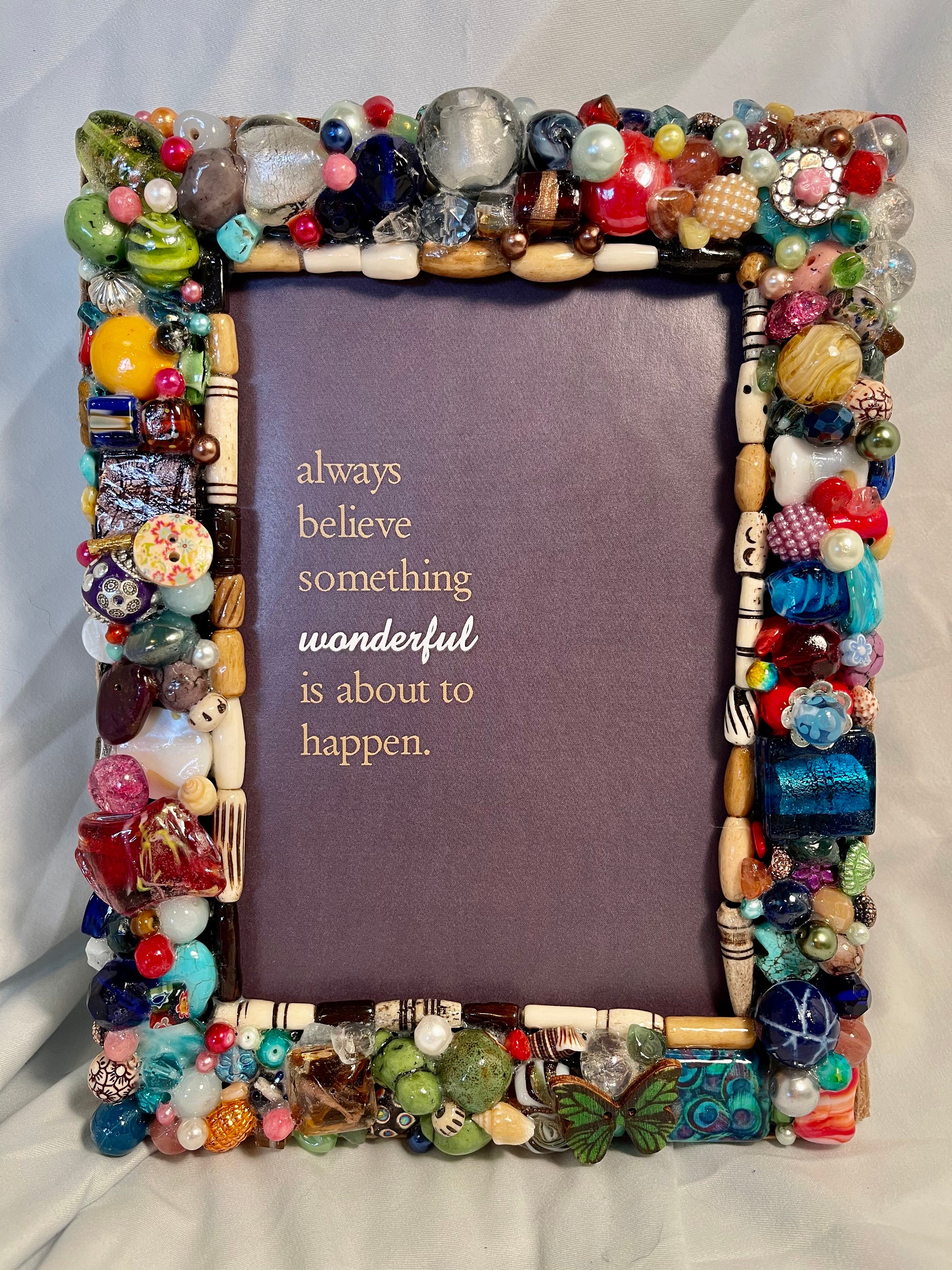 Hand Beaded Photo Frame - 5 X 7 - Etsy