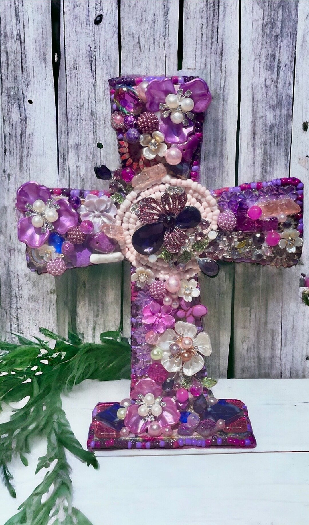 Standing Purple Sparkly Cross - Etsy
