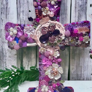 Standing Purple Sparkly Cross - Etsy