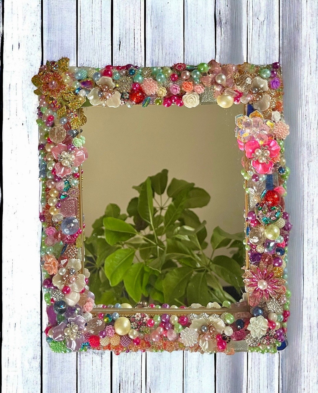 Sparkly and Pretty Hand Beaded Large Mirror - Etsy