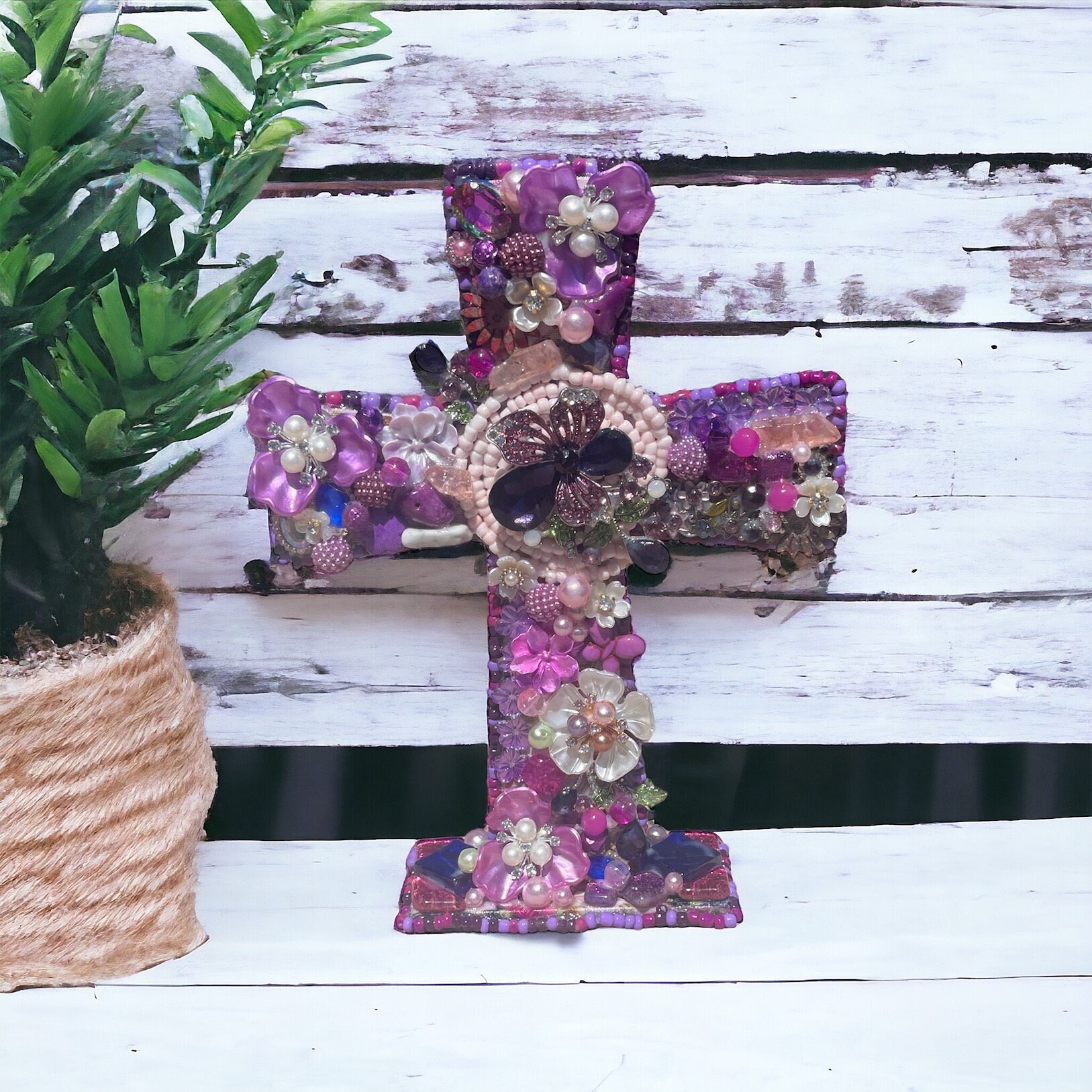 Standing Purple Sparkly Cross - Etsy