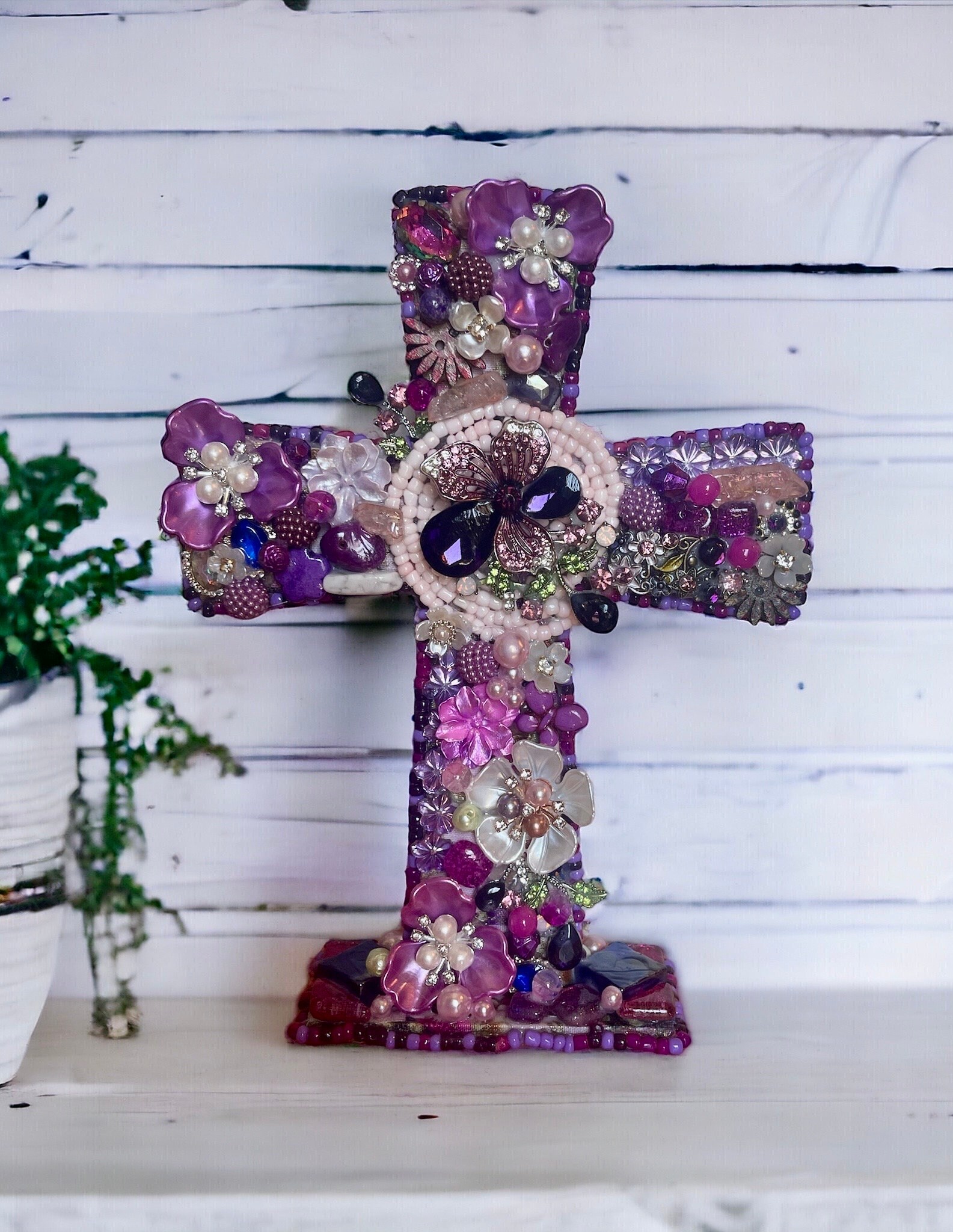 Standing Purple Sparkly Cross - Etsy