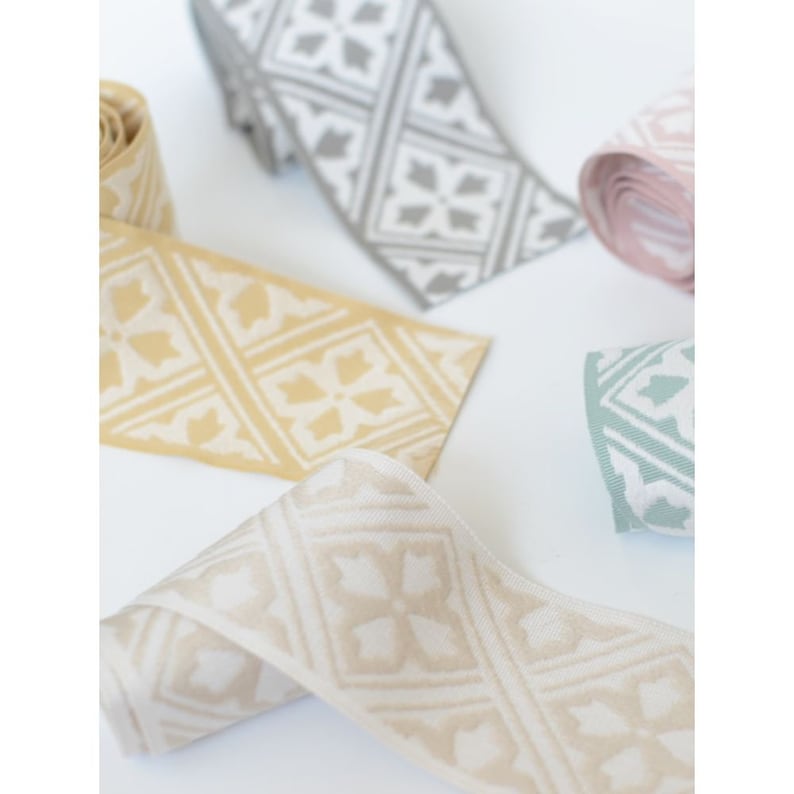 Laura Ashley Wide Border Geometric Floral Trim. Mr Jones Steel. Leading ...