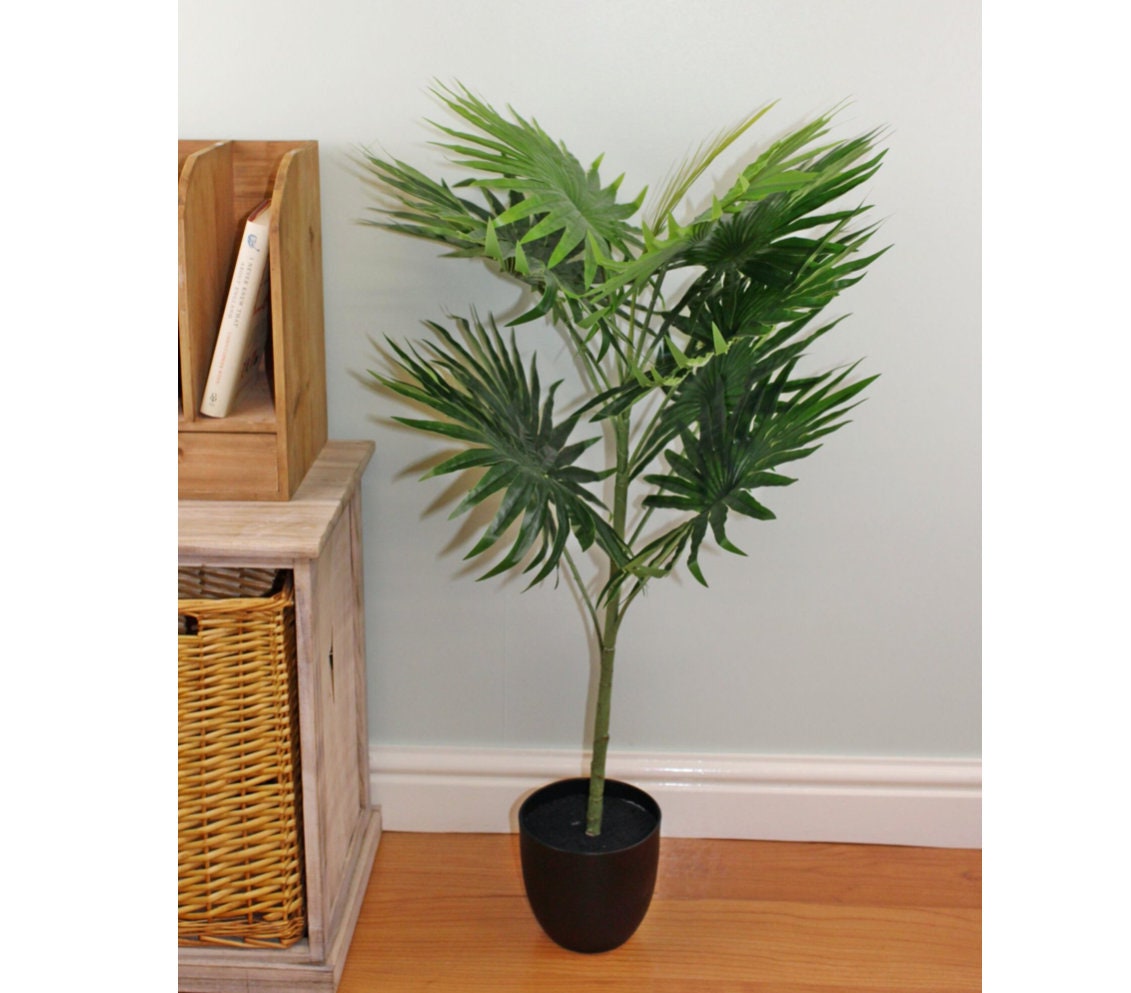 Artificial Plant Faux Fan Palm Tree With 10 Leaves 100cm - Etsy