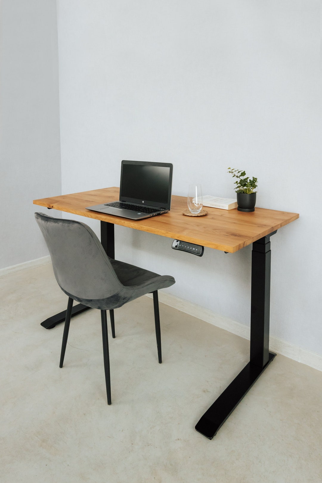 Real Wood Adjustable Desk | Rustic Standing Desk | Sitting Standing ...