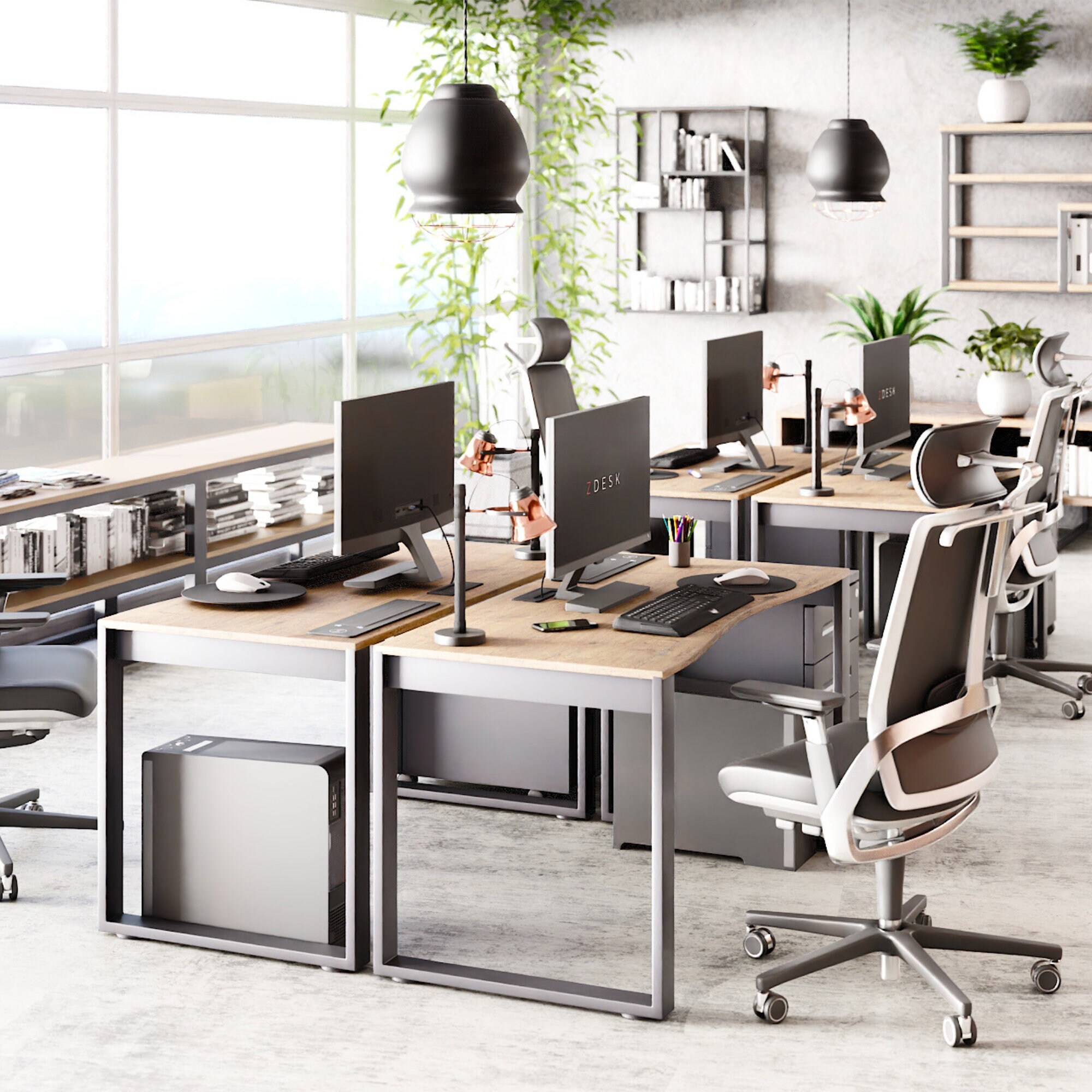 Computer Desk With U Frame Legs, Office Desk With Solid Frame, Work ...