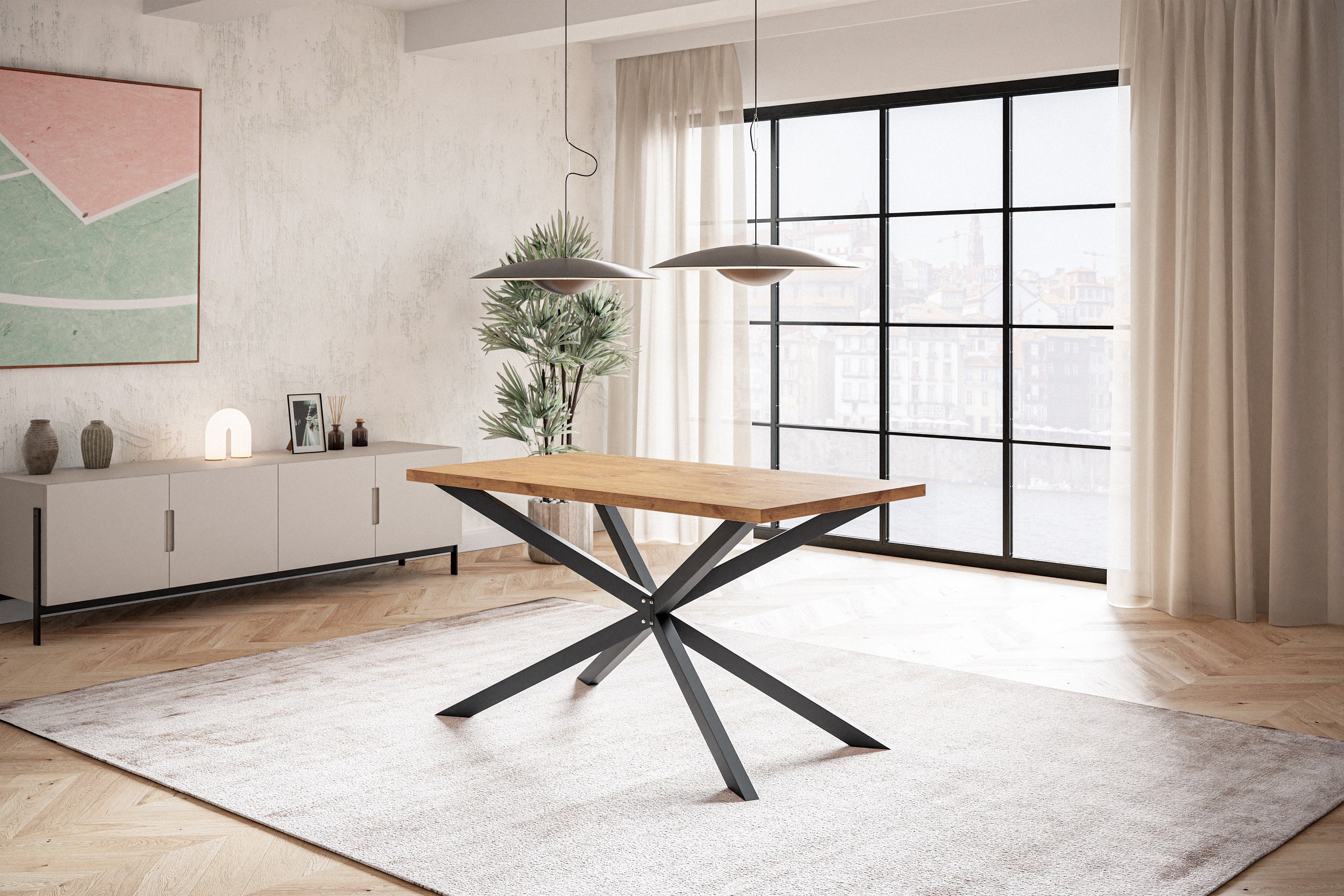 Kitchen Industrial Rustic Solid Dining Table 4-8 Seats - Etsy