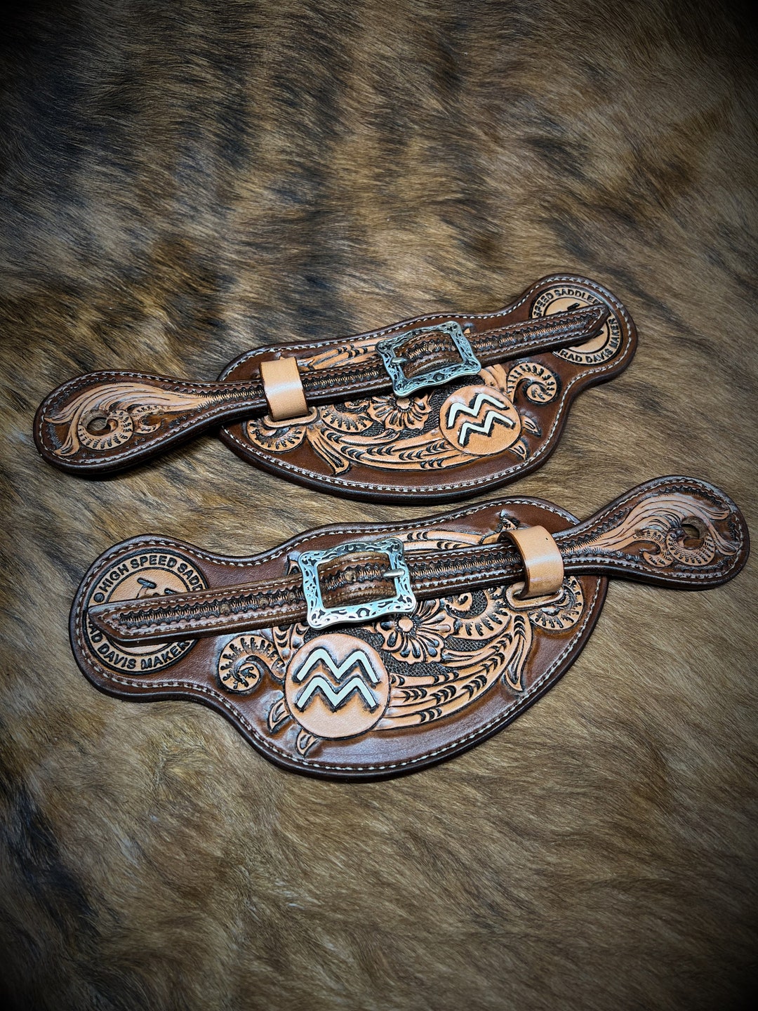 Custom Handmade Fully Tooled Spur Straps - Etsy
