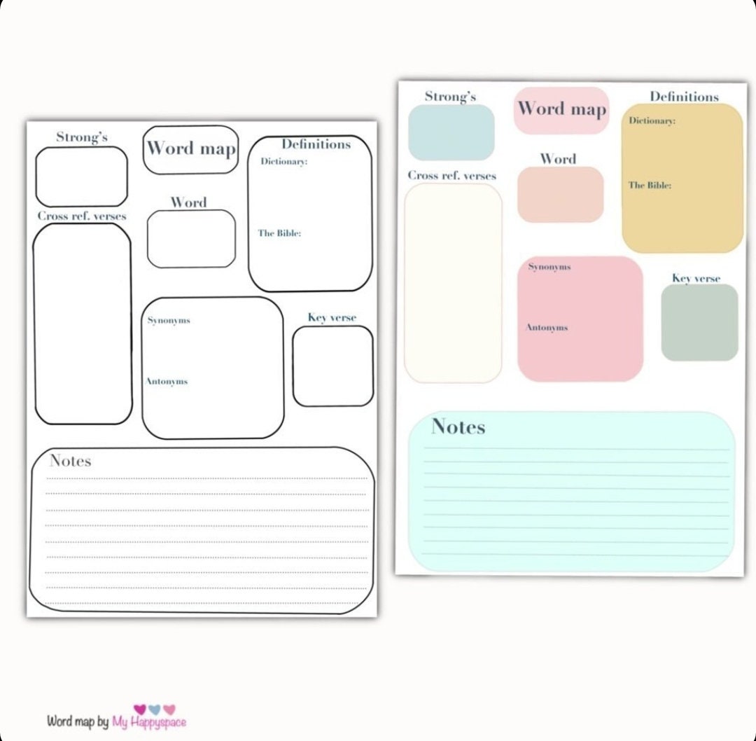 Word Map Printable - Etsy