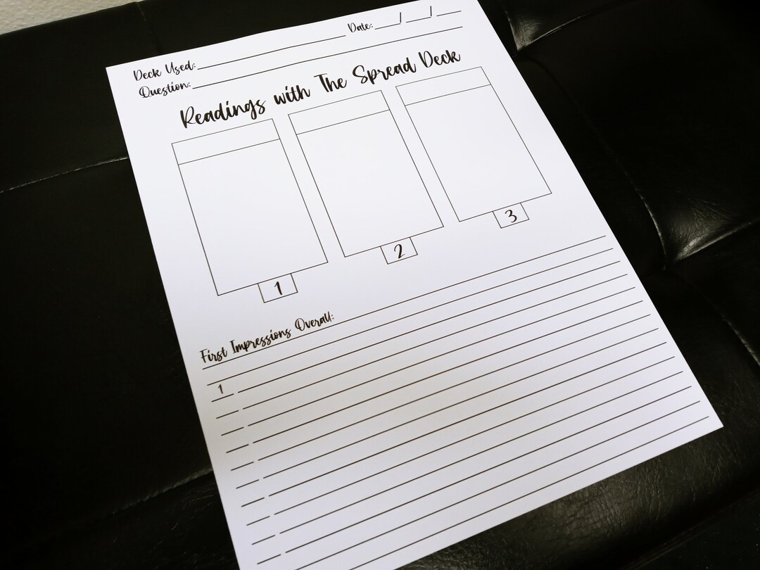PRINTABLES the Spread Deck Worksheet 3 Ask About Making a Personalized ...