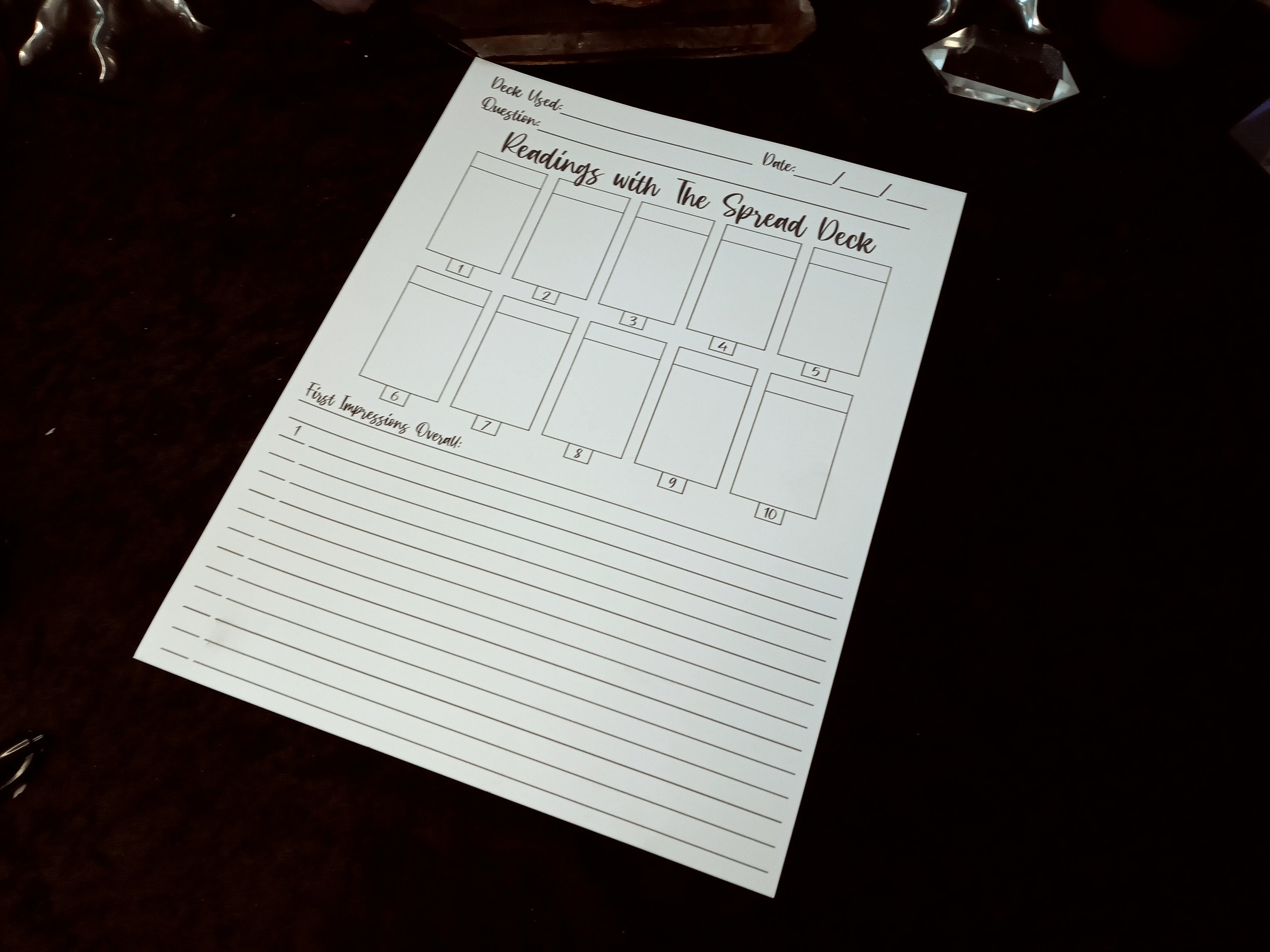 PRINTABLES the Spread Deck Worksheet 2 Ask About Making - Etsy