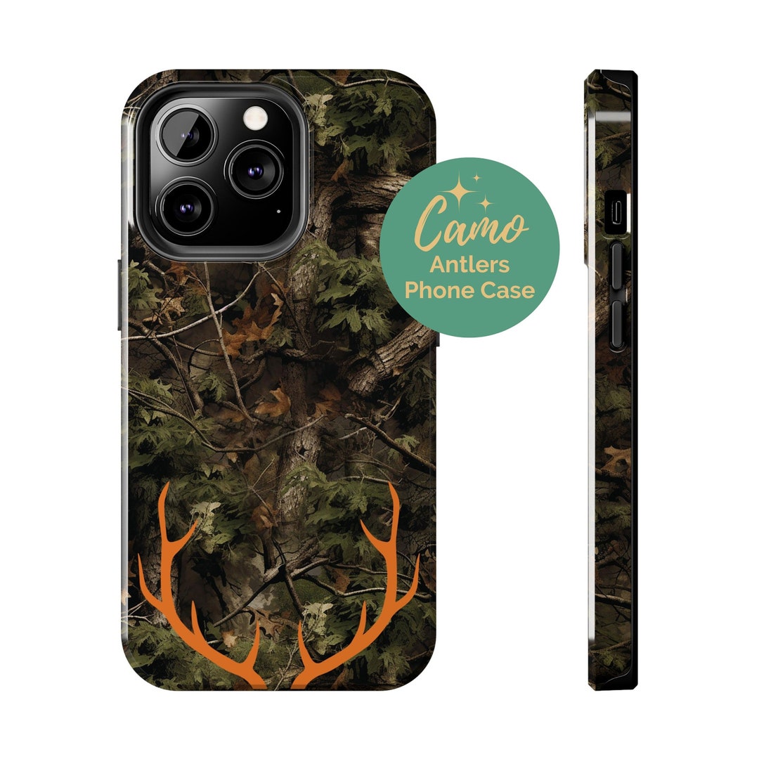Hunting Camo Antler Phone Case, Deer Hunting Gift for Men, Hunter Cell ...