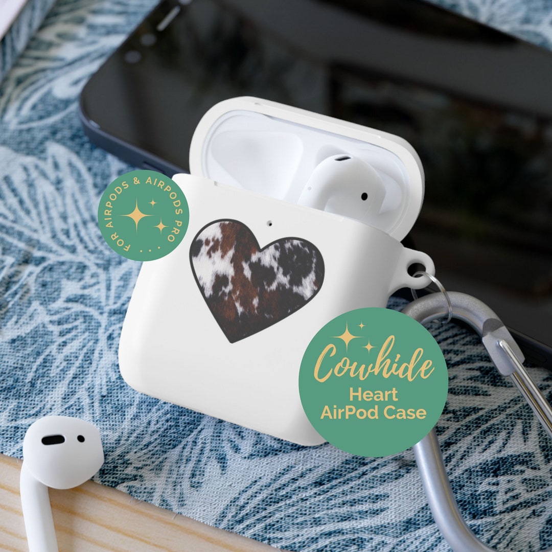 Cowhide Heart Airpods and Airpods Pro Case Cover, AirPod Case 2nd ...