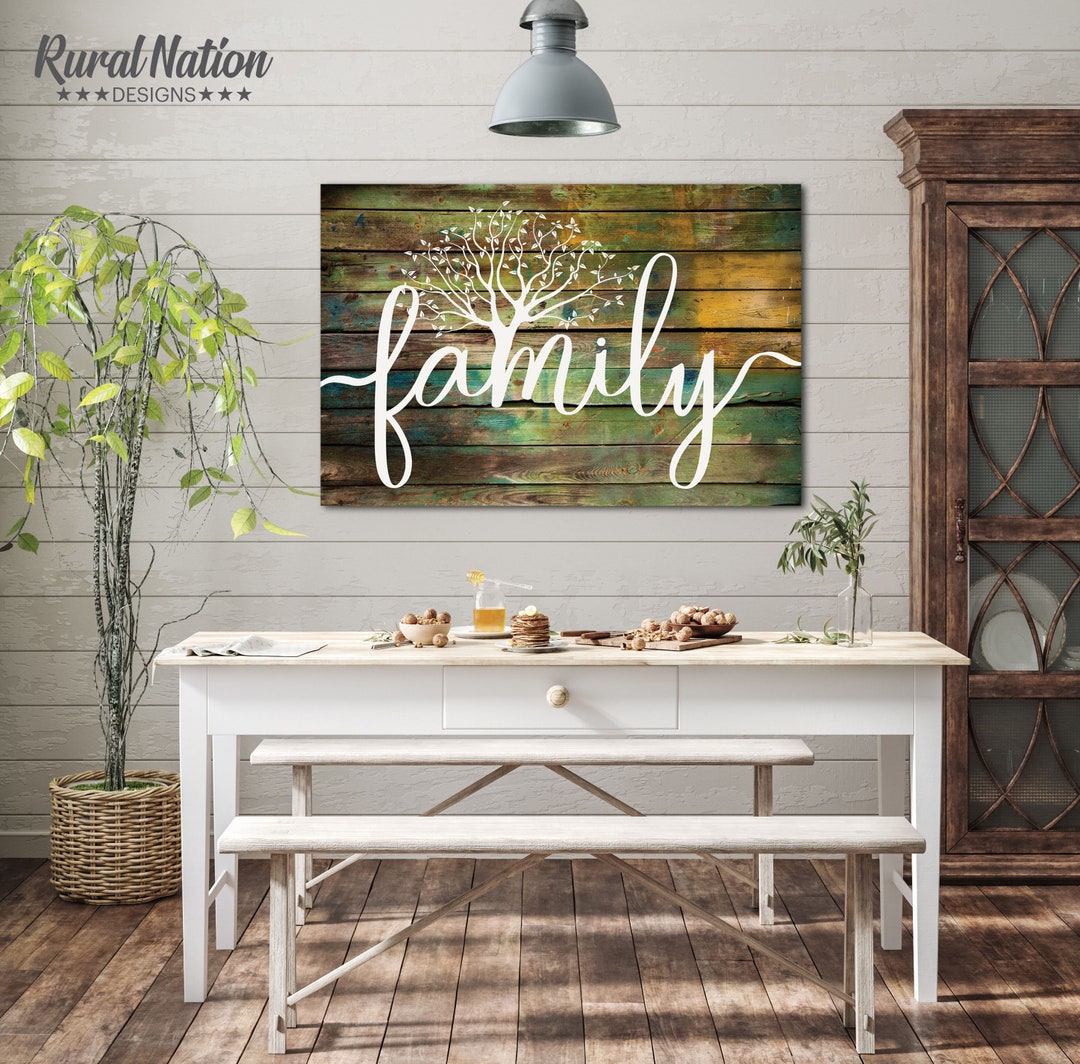 Family Tree Rustic Wall Art, Wood Decor, Family Wall Sign, Rustic Wall ...