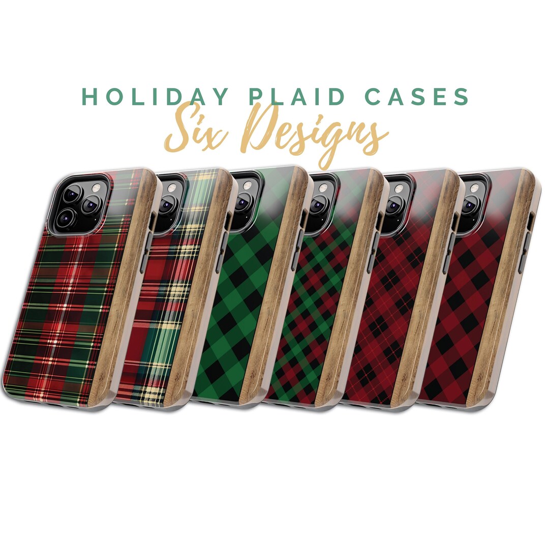 Christmas Plaid Country Rustic Wood iPhone Case, Holiday Plaid Phone ...