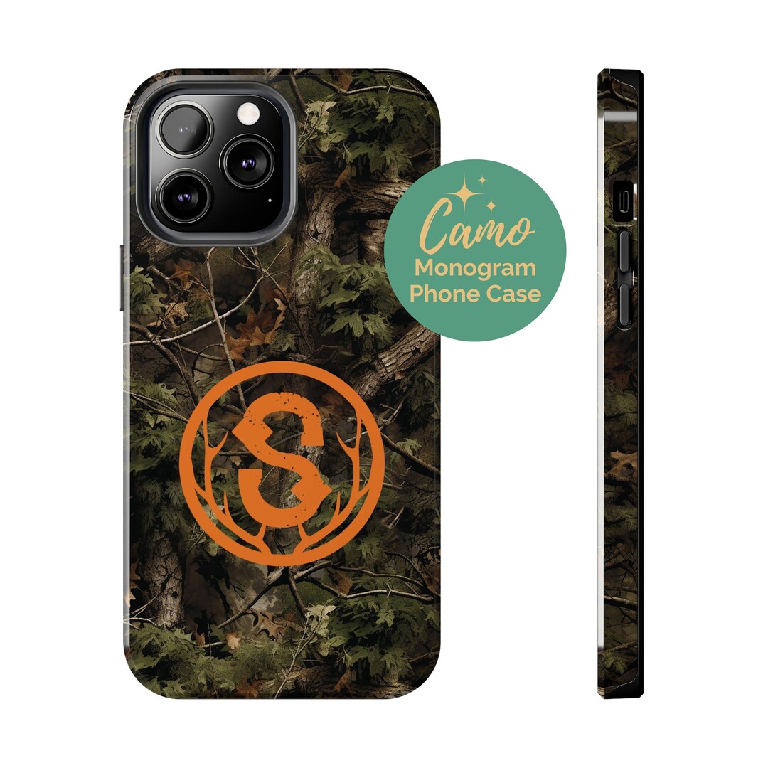 Personalized Hunting Camo Antler Monogram Phone Case, Custom Deer ...