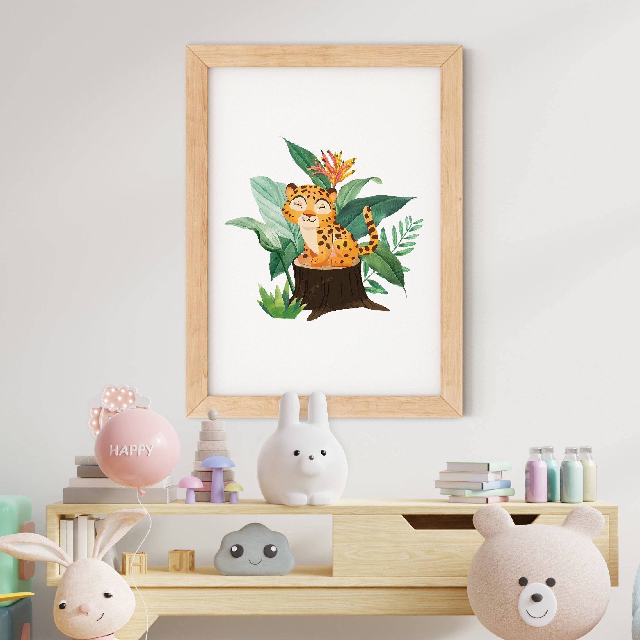 Jungle Nursery Decor, Rainforest Animal Wall Decor, Nursery Wall Art ...