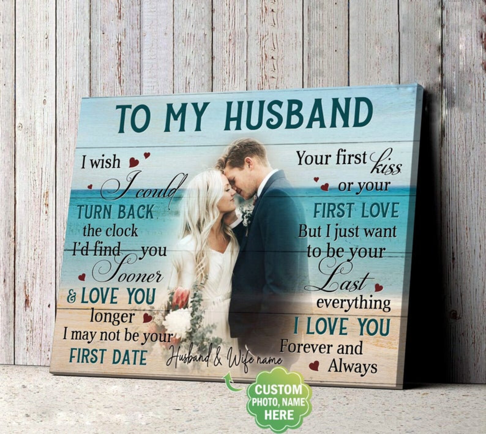 Personalized To My Husband Canvas Husband And Wife Canvas Etsy