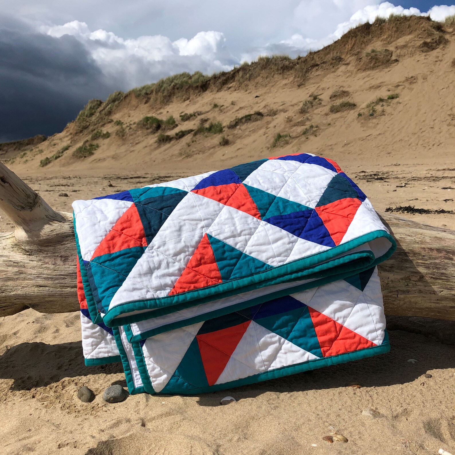 Contemporary Geometric Patchwork Quilt Throw Blanket - Etsy