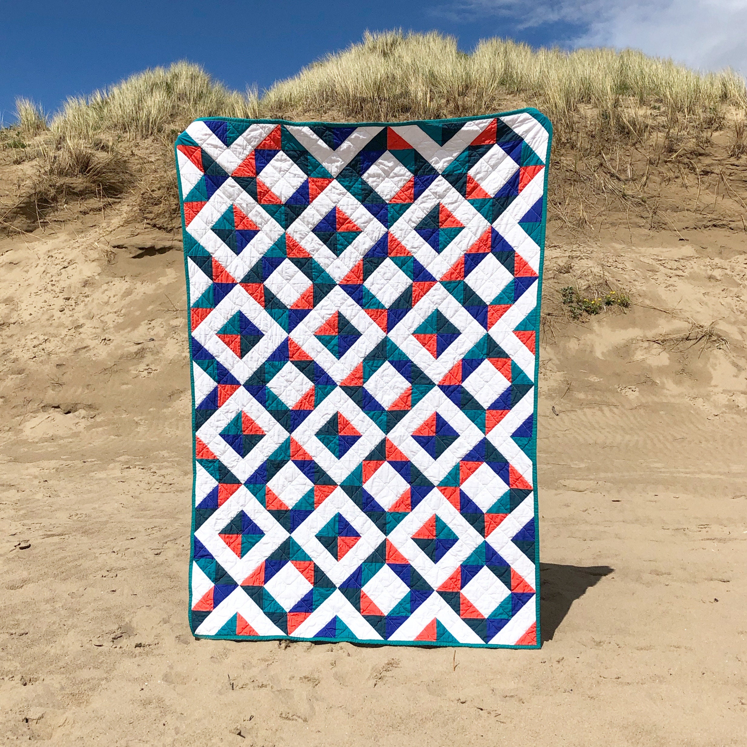 Contemporary Geometric Patchwork Quilt Throw Blanket - Etsy