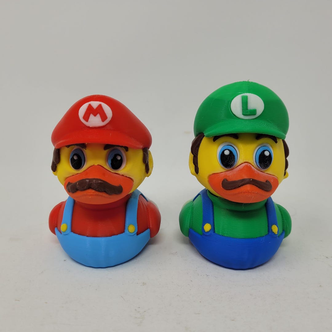 Mario & Luigi Duck Fan Art Small Size Duck Plastic Fan Art Figure 3D ...