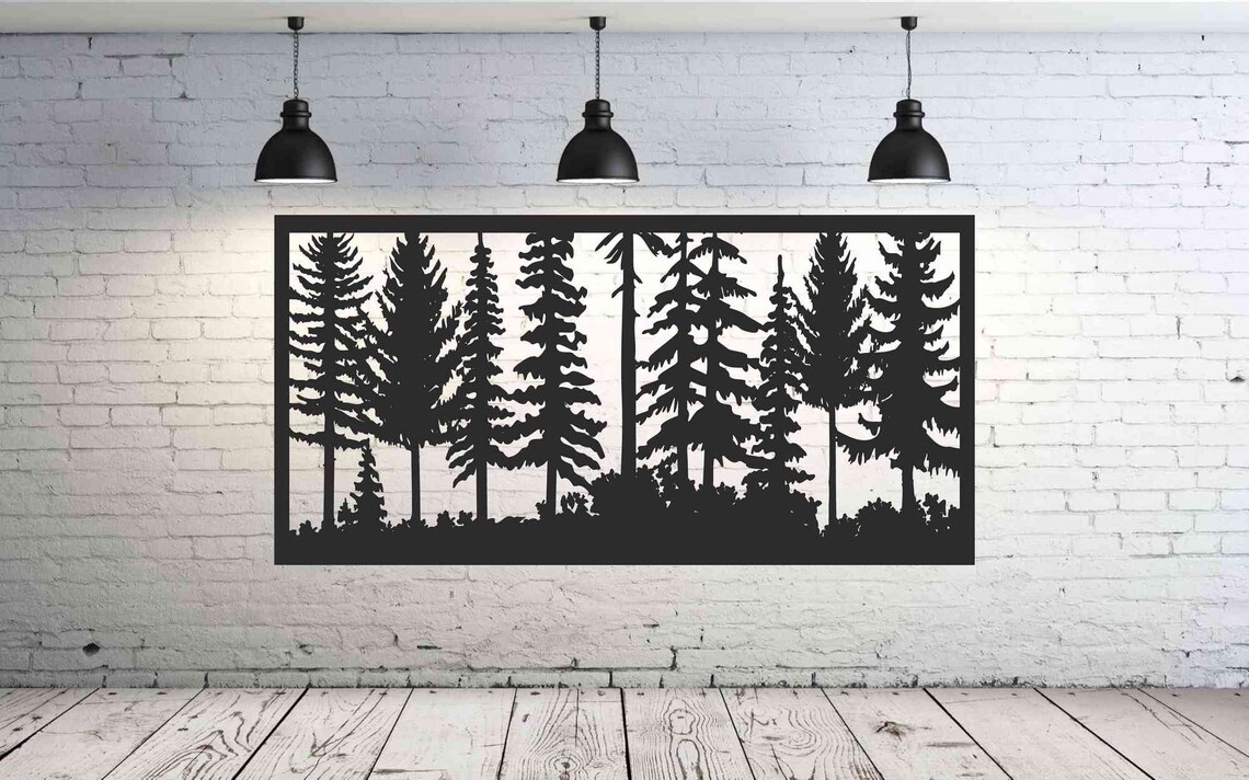 Panel decor forest Laser Cut Files SVGDXFPDFAi | Etsy