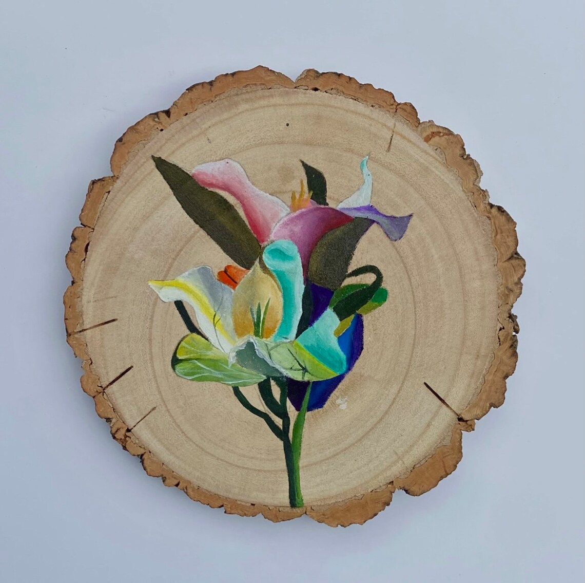 Floral Rustic 'life-cycle of a Flower' Paintings - Etsy