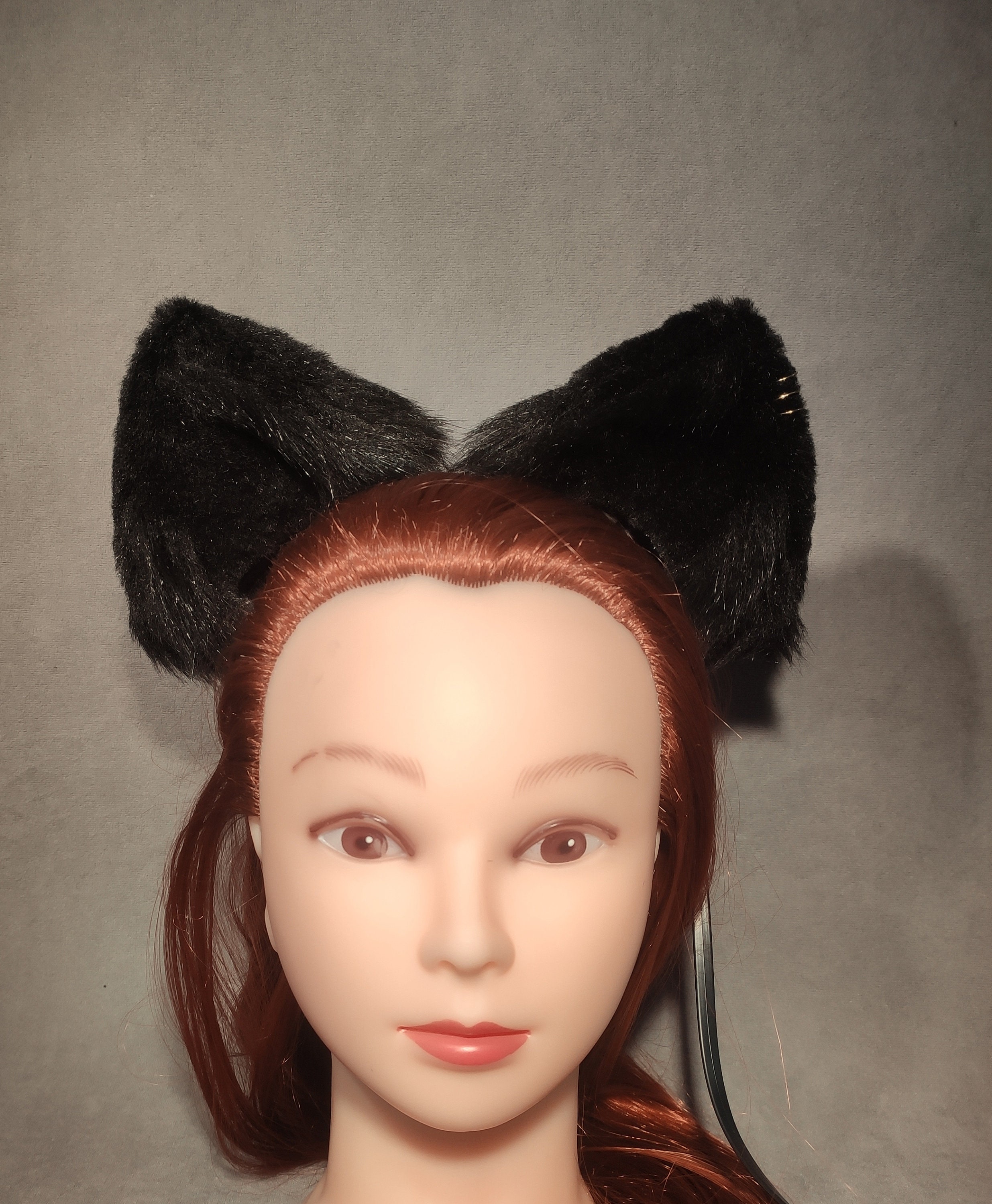 Black Movable Cat Ears cutefurears Made of Faux Fur on a Headband - Etsy