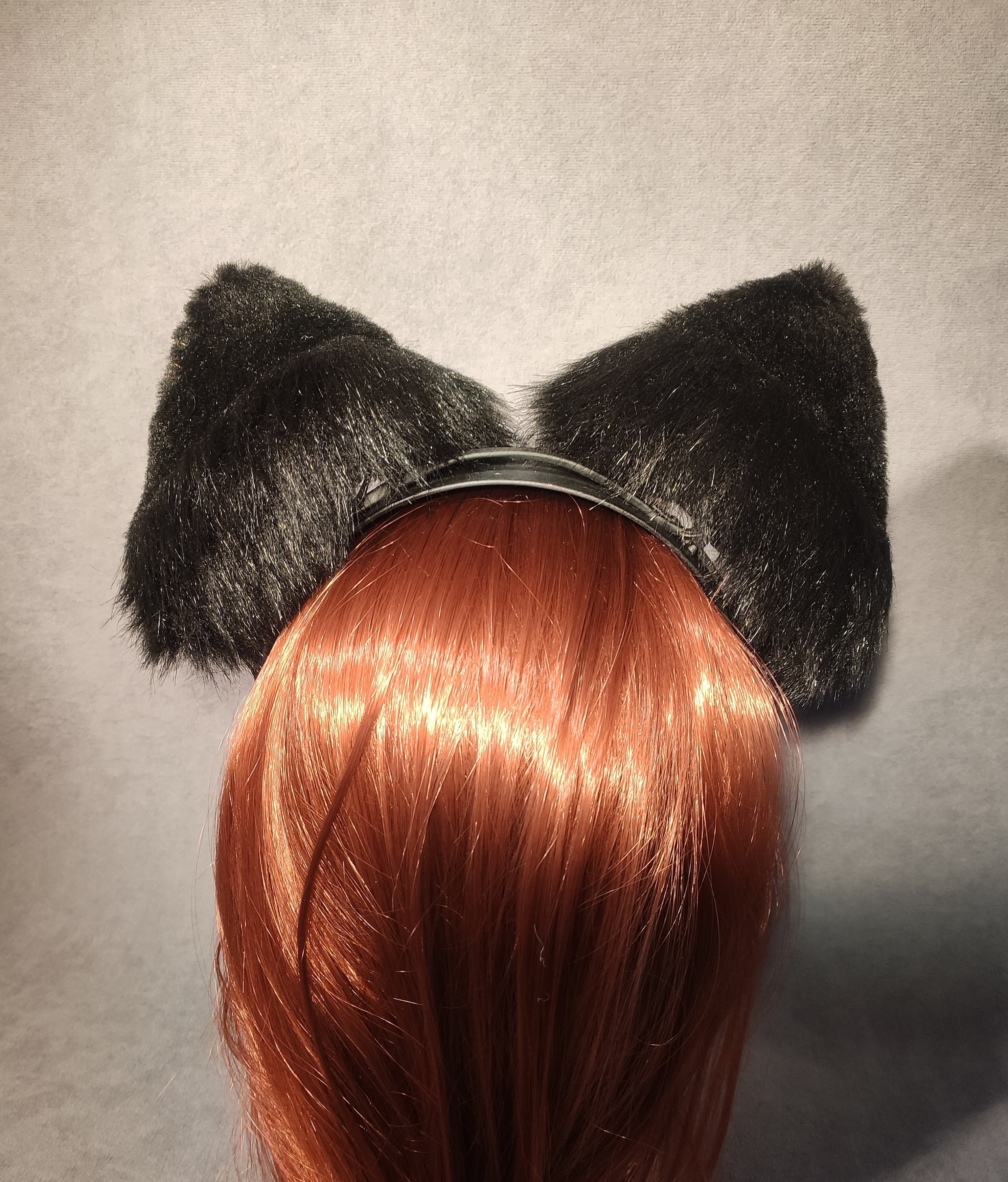 Black Movable Cat Ears cutefurears Made of Faux Fur on a Headband - Etsy