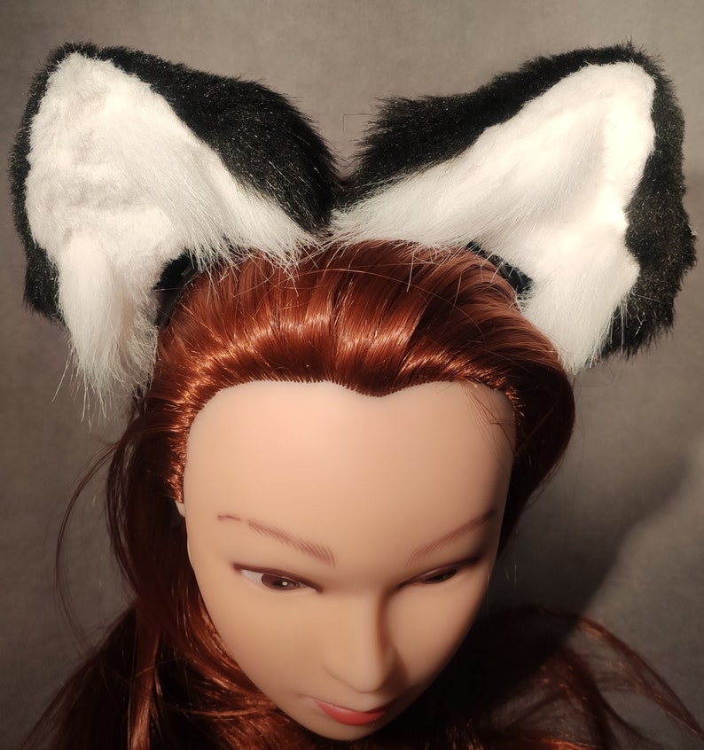 Black and White Movable Cat Ears cutefurears Made - Etsy