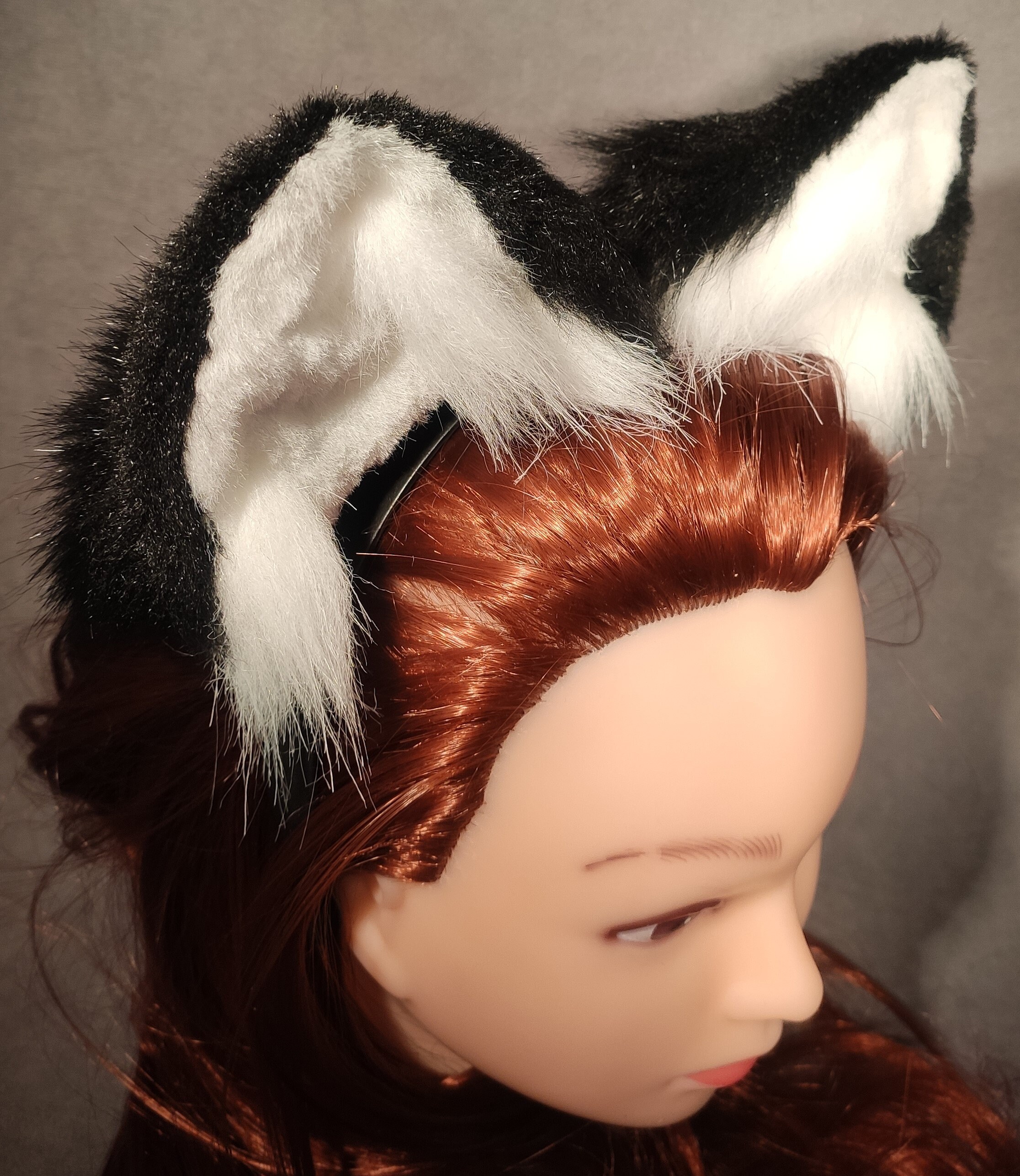 Black and White Movable Cat Ears cutefurears Made - Etsy