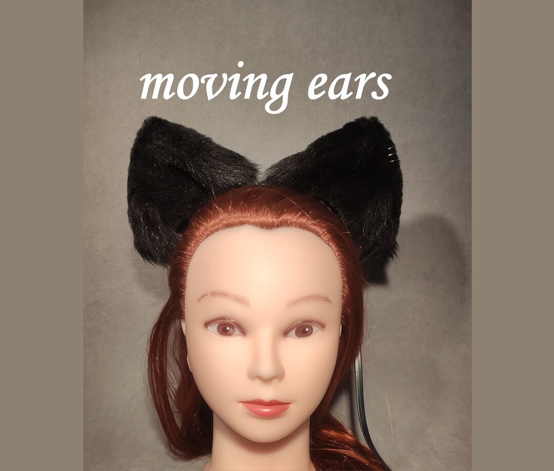 Black Movable Cat Ears cutefurears Made of Faux - Etsy