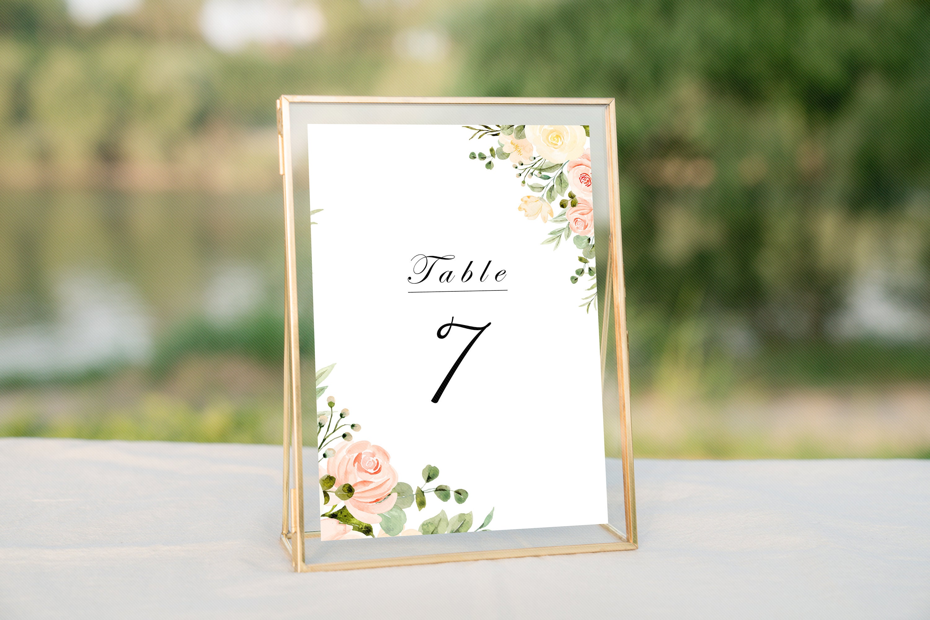 Frame Mockup, Wedding Mockup, 5x7 Table Number, Gold Frame Mockup ...